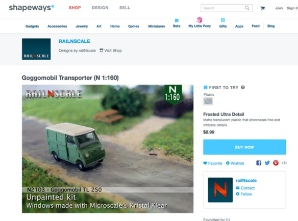 Finding products at Shapeways | RAILNSCALE